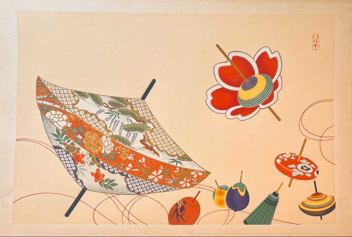 Proantic: Japanese Print: Yusokugangu, The Spinning Tops