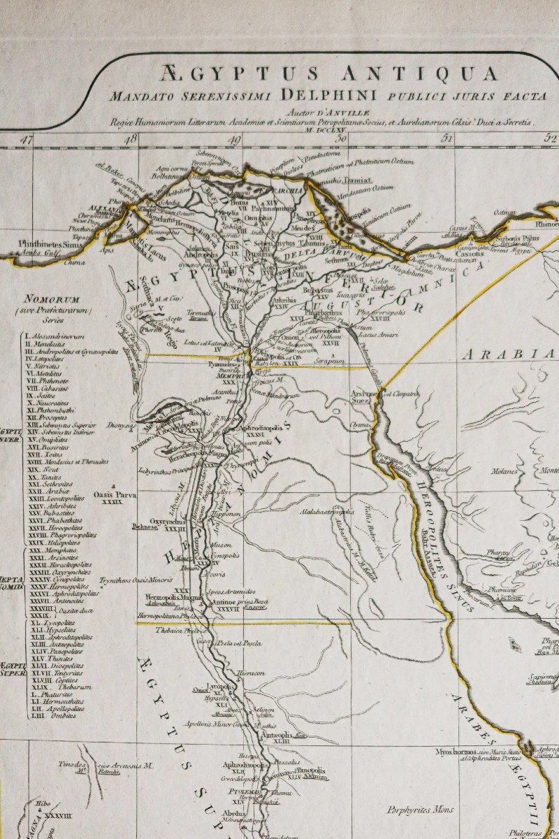 Proantic Ancient Geographical Map Of Ancient Egypt